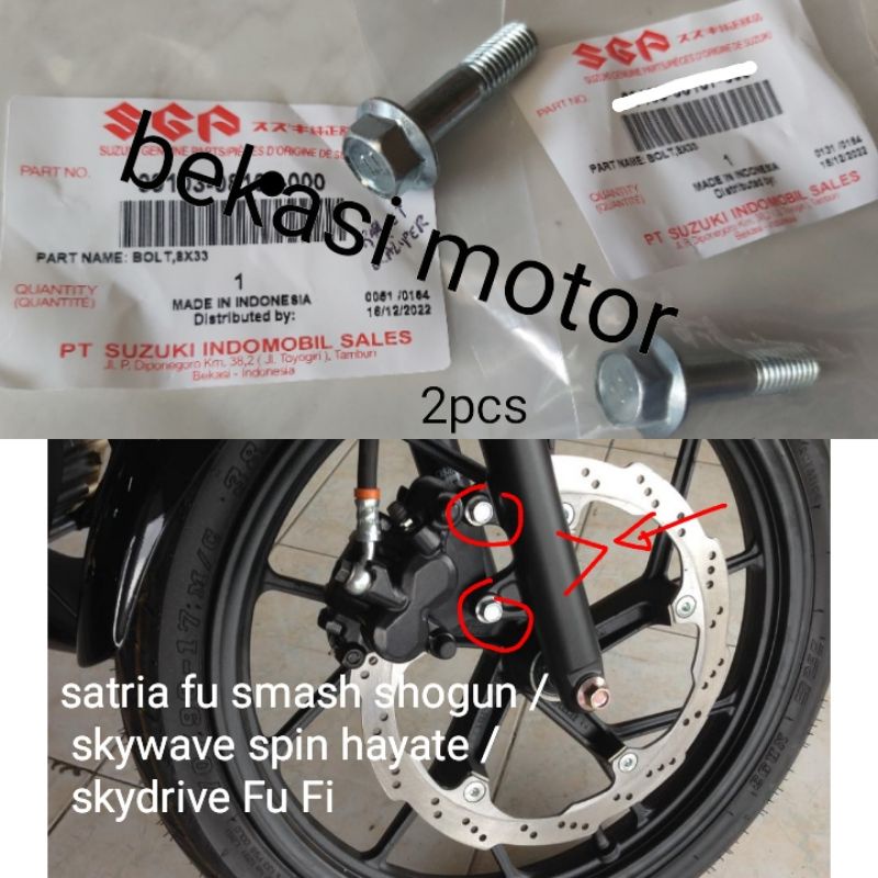 Jual 09103-08107 2pcs bolt baut bracket kaliper rem depan suzuki satria fu smash shogun skywave ...