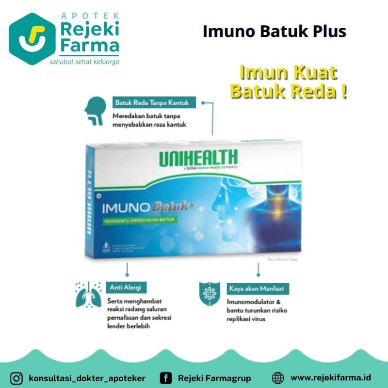 Jual Imuno batuk plus Kaplet - Unihealth . Batuk, Demam, Flu teratasi ...