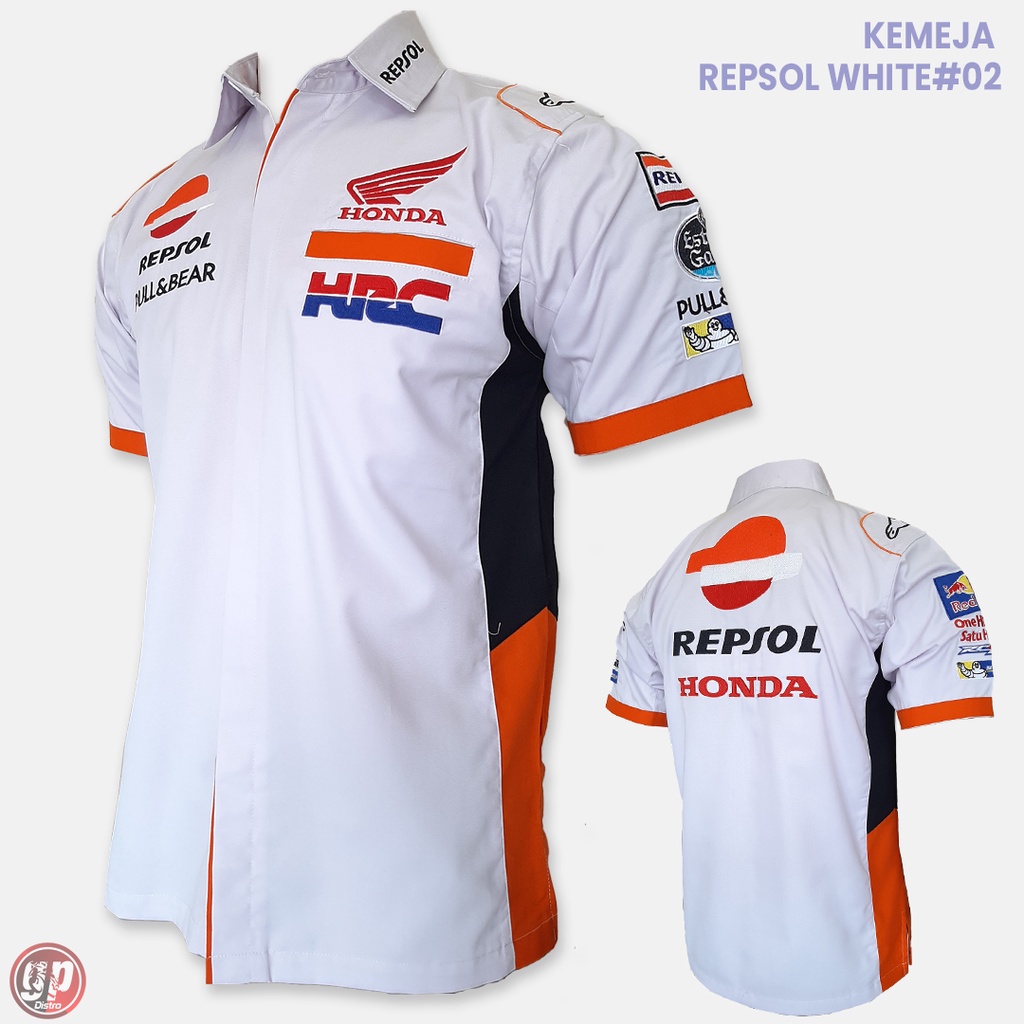 Jual Kemeja Seragam Motogp Repsol Honda Team 2022 White | Shopee Indonesia