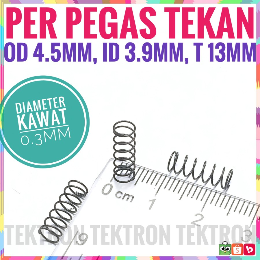 Jual Per Pegas Tekan Spring OD 4.5mm ID 3.9mm T 013mm D Kawat 0.3mm ...
