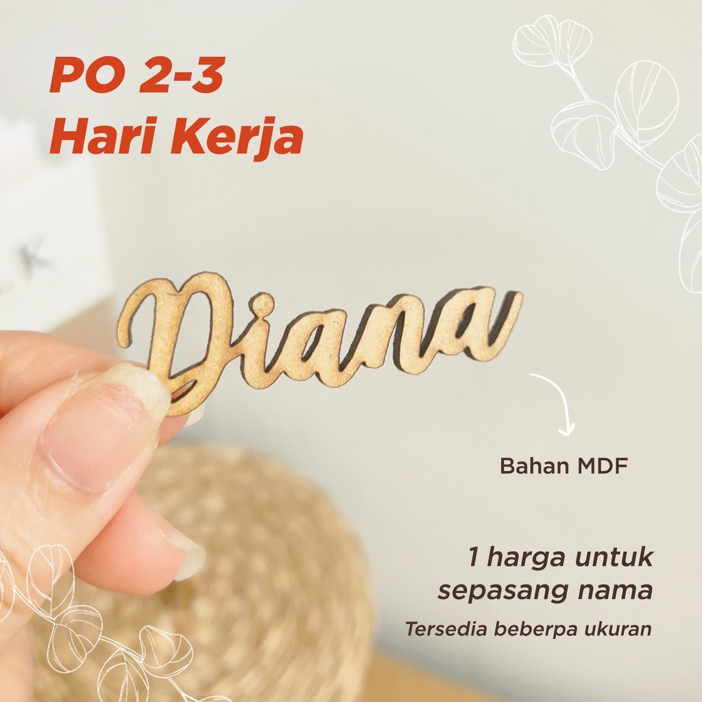 Jual Nama Kayu Custom /Nama Laser Cuttinng /ukiran nama scarbook, mahar ...