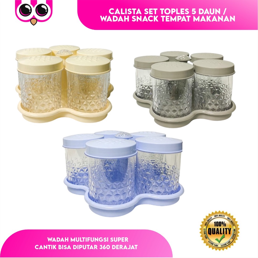Jual CALISTA SET TOPLES 5 DAUN / WADAH SNACK TEMPAT MAKANAN | Shopee ...