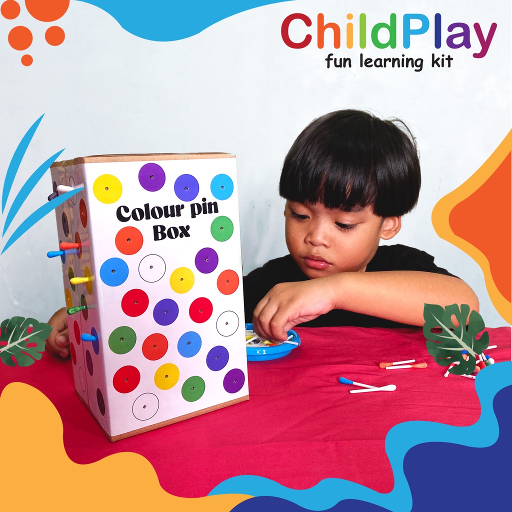 Jual Montessori sensory play colour pin box bermain sambil belajar ...