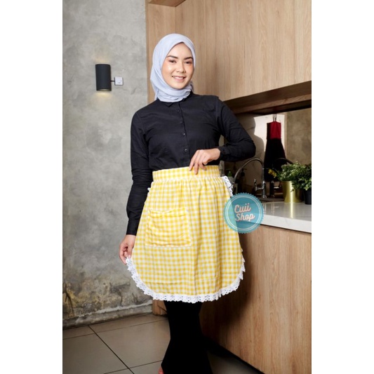 Jual CELEMEK Masak Ala CINDERELLA / Apron LUCU KELILING RENDA Motif ...