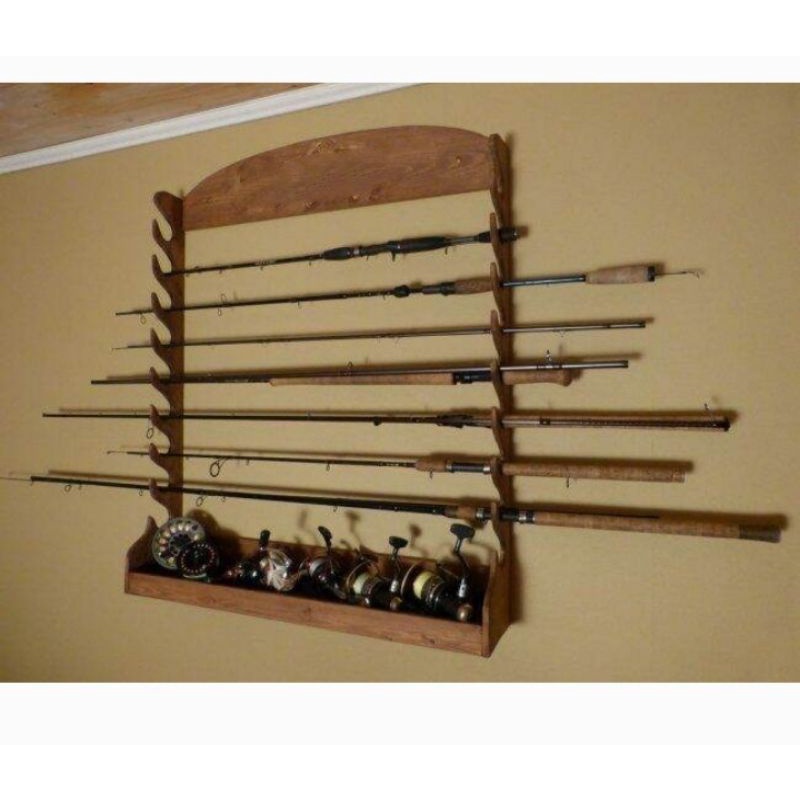 Jual rak gantung. penyimpanan joran pancing dari kayu jati belanda ...