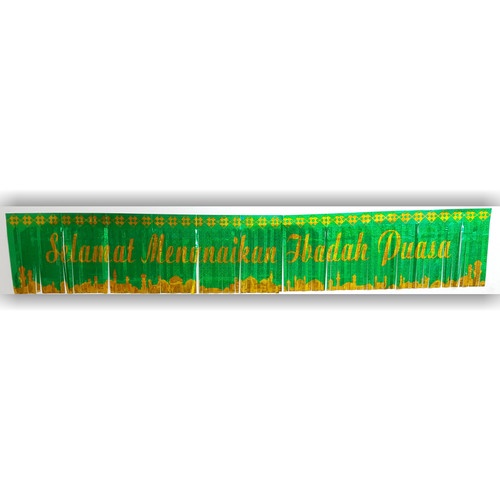 Jual Banner Rumbai Hologram Selamat Menunaikan Ibadah Puasa | Shopee ...