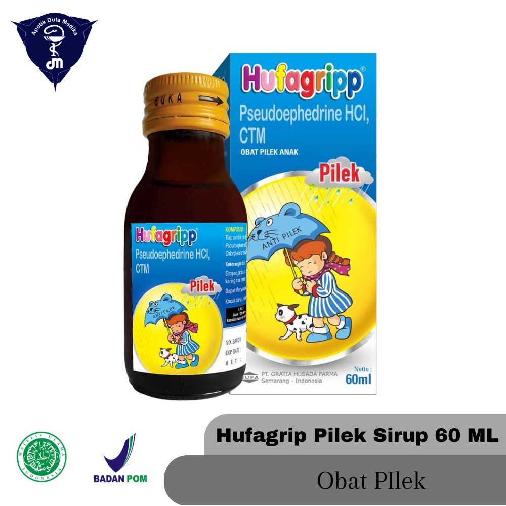 Jual HUFAGRIP PILEK BIRU SIRUP 60 ML - OBAT PILEK ANAK/FLU ANAK/PILEK ...