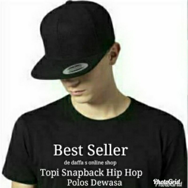 Jual TOPI SNAPBACK HIP HOP DEWASA POLOS PREMIUM UNISEX Full HITAM ...