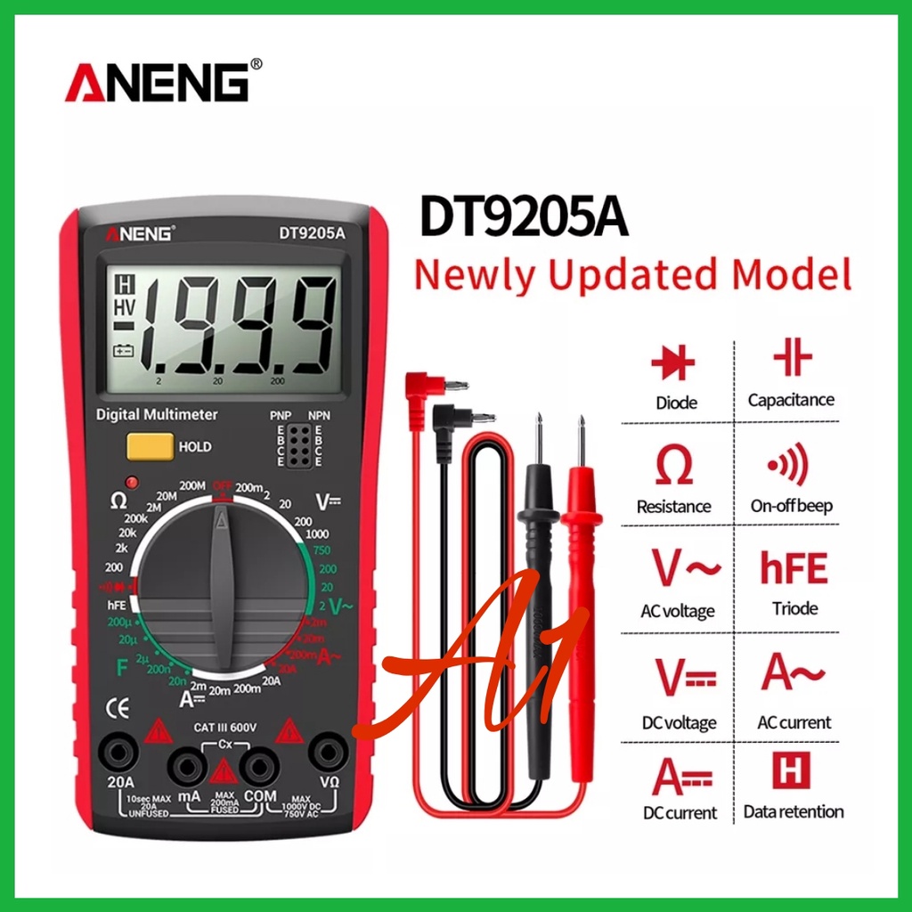 Jual Multitester Avo Meter Voltmeter Ammeter ANENG DT9205A Multimeter ...