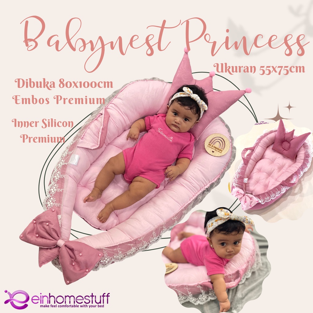 Jual Kasur Bayi Babynest Princess Einhomestuff Embos Polos Semi Pink ...