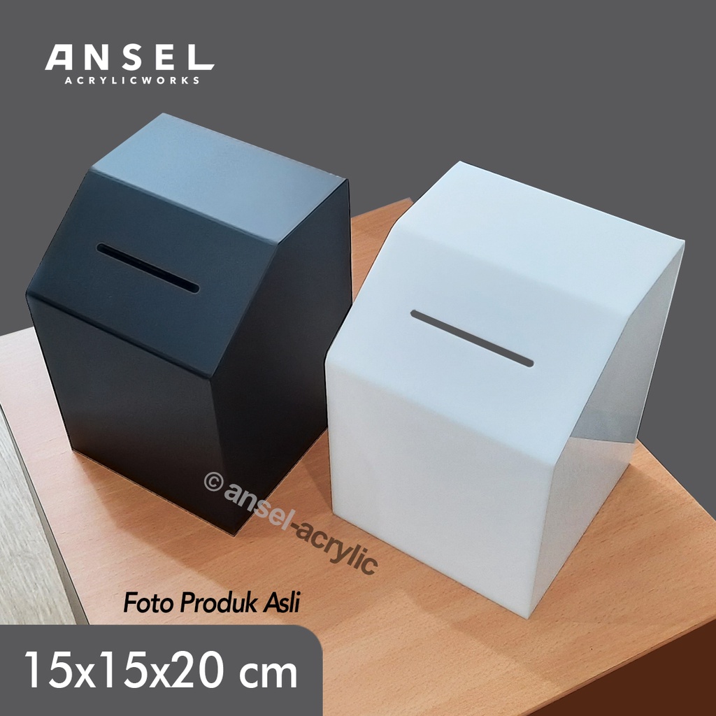 Jual ANSEL Kotak Amal Akrilik - Kotak Tip/Donasi/Saran 15x15x20 cm ...