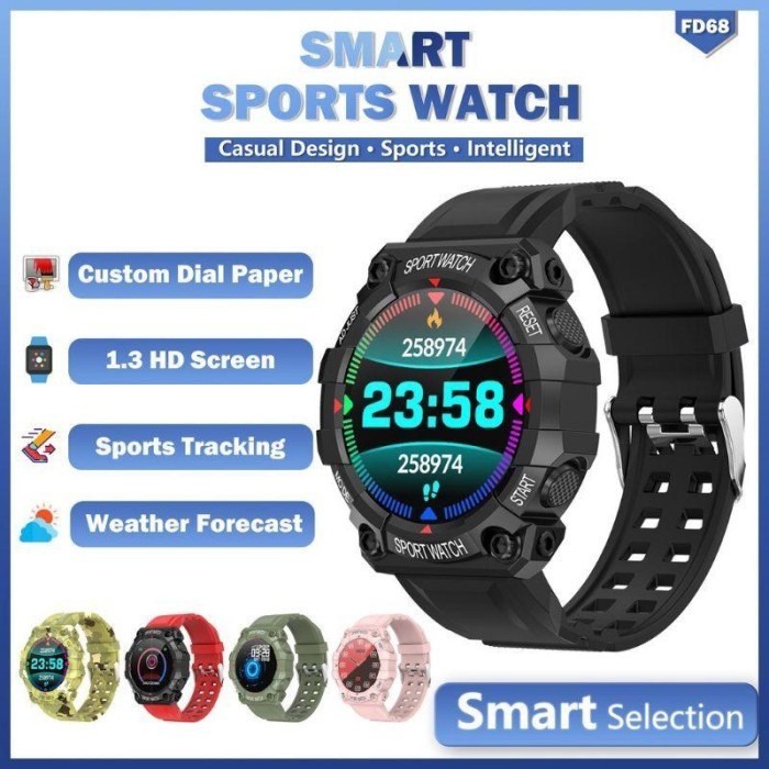 Jual Smartwatch FD68 Jam Tangan Pria Wanita Digital Bluetooth Smart Watch | Shopee Indonesia