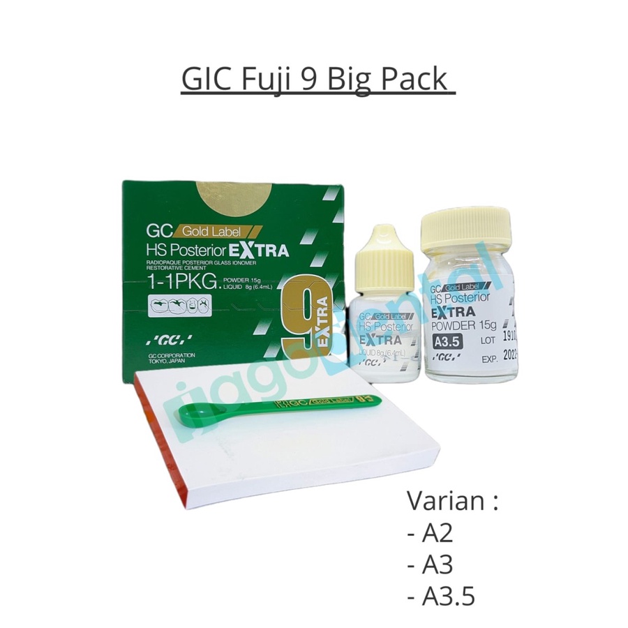 Jual DENTAL GIC FUJI 9 EXTRA A2 A3 A3.5 KEMASAN BESAR | Shopee Indonesia