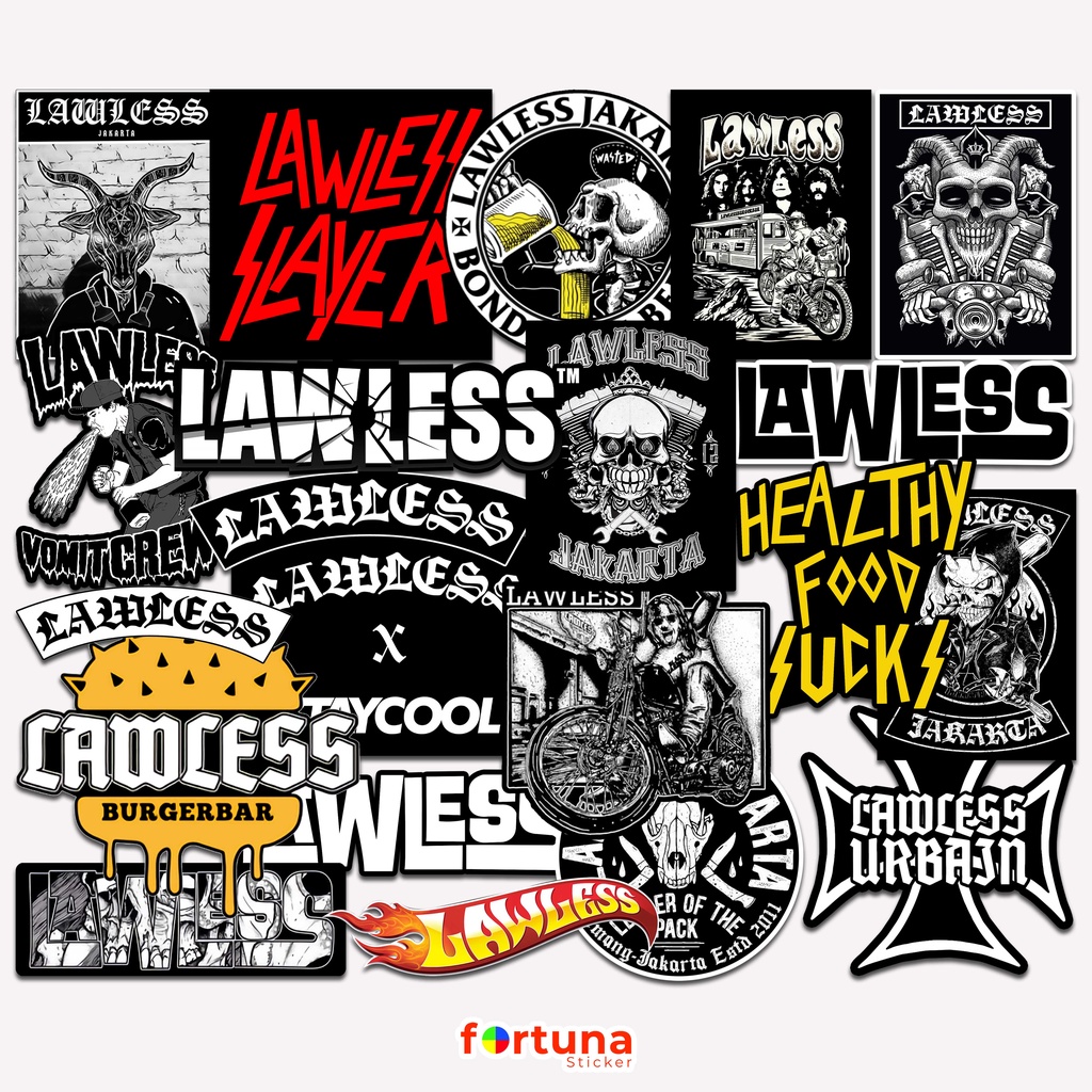 Jual Sticker Lawless Jakarta Vinyl Laminasi Glossy Stiker Lawles Medium ...