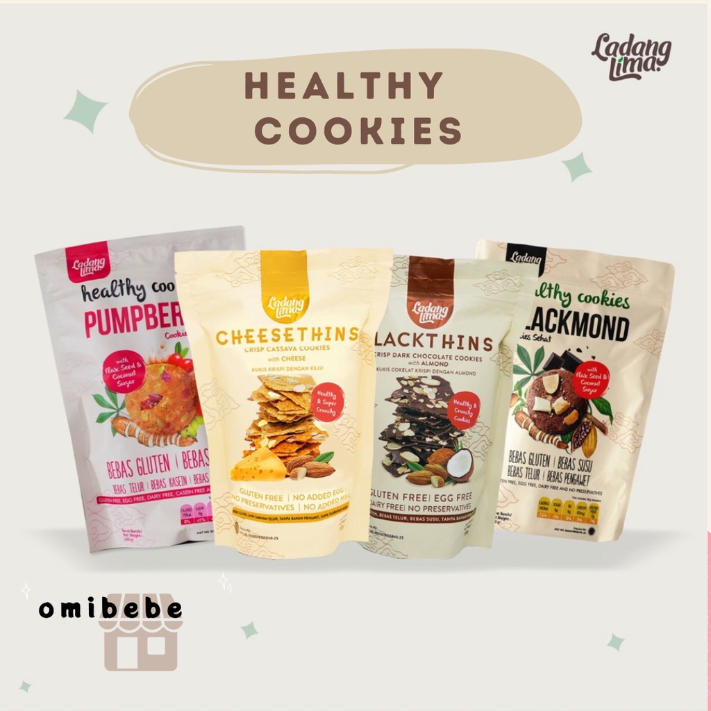 Jual Ladang Lima Healthy Cookies Sehat Blackmond Blackthins Pumpberry ...