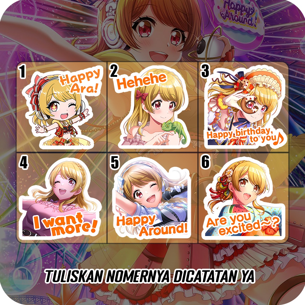 Jual Stiker Glossy Rinku Aimoto D4DJ, Sticker Anime Lucu Anti Air Untuk ...