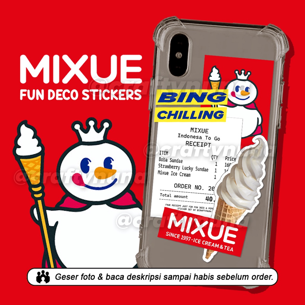 Jual MIXUE FUN AESTHETIC DECO STICKER ART stiker hias case hp casing ...