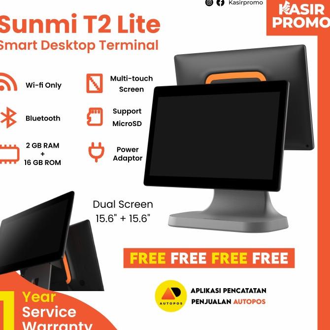 Jual Sunmi T2 Lite Dual Screen Mesin Kasir Pintar 2/16GB | Shopee Indonesia