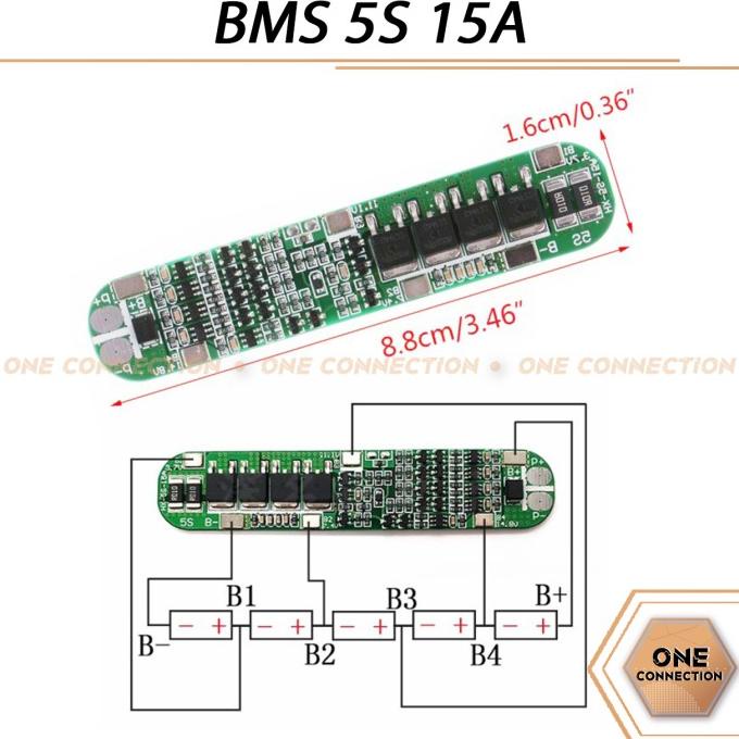 Jual Modul BMS Battery Management System 5S 15A Li-Ion 18650 Battery ...
