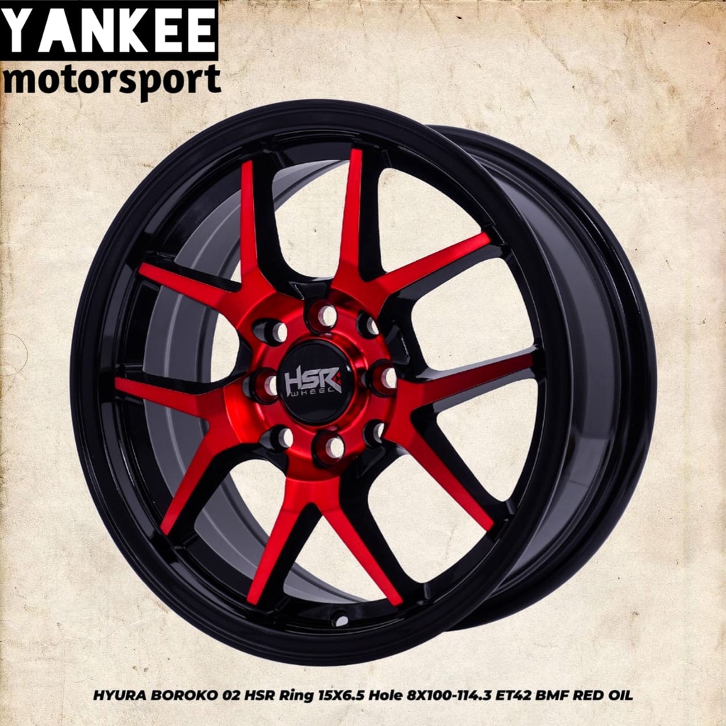 Jual Velg Mobil Ring 15 HSR HYURA untuk Brio, Etios, Agya, Ayla, Ignis, Genio, Mirage, Yaris dll ...