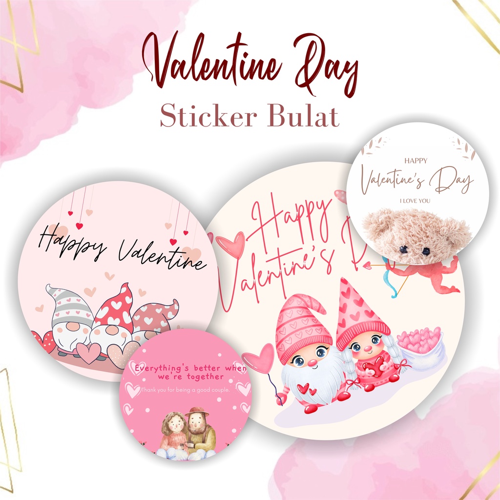 Jual Stiker Label Happy Valentine's Day Sticker Valentine Day Selamat ...