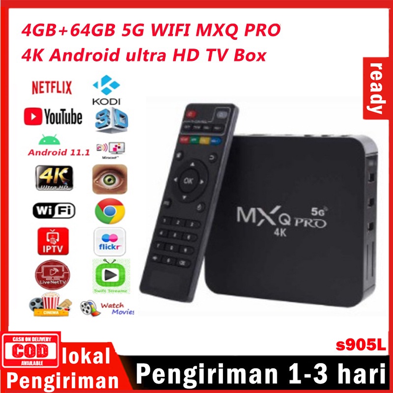 Jual MXQ Pro 4K Android Ultra HD TV Box (4GB+64GB) Smart Box + I8 Mini ...