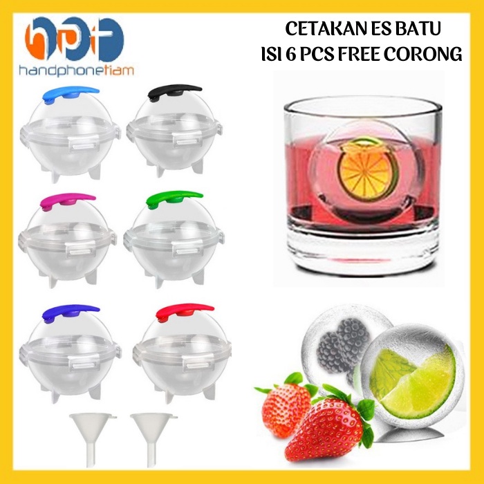 Jual Cetakan Es Batu Bentuk Bulat Isi 6pcs | Alat Cetak Puding Coklat ...