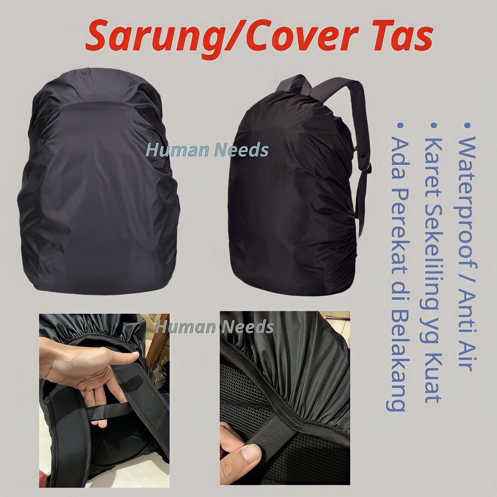 Jual Cover Bag Ransel Waterproof ada Perekat di Belakang/Sarung Tas ...