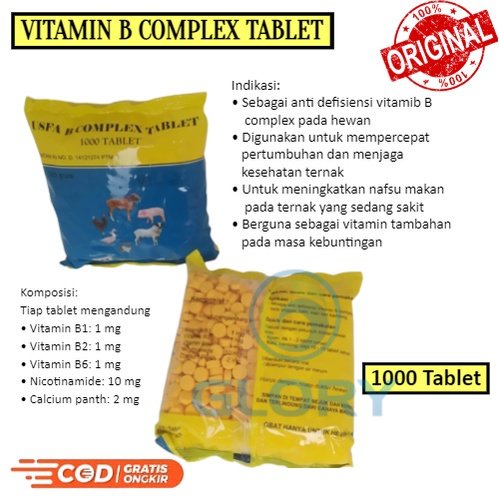 Jual Usfa Vitamin B Complex Pil Isi 1000 Tablet Obat Multivitamin Untuk ...