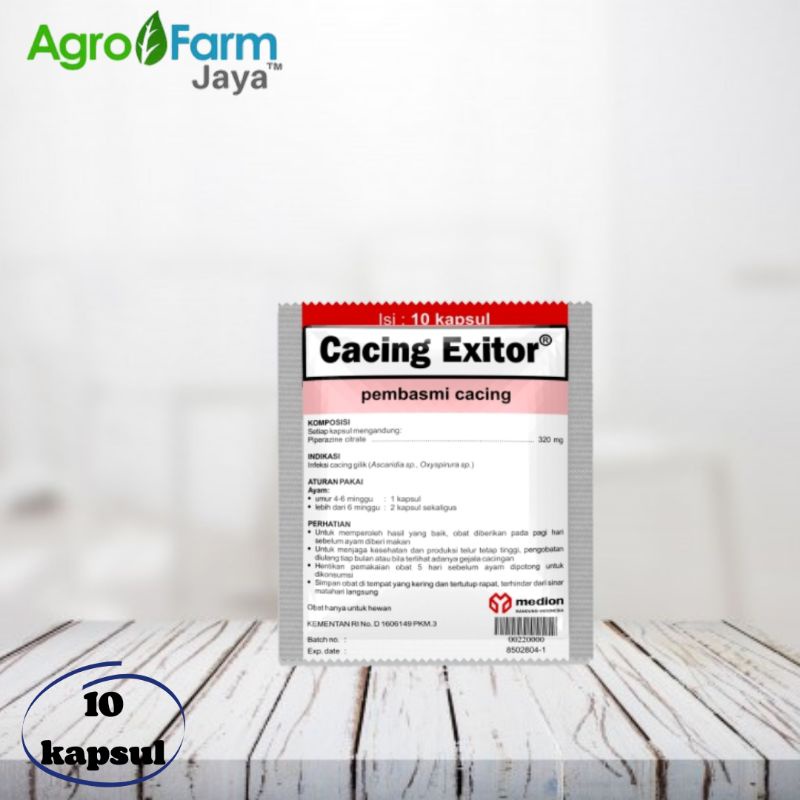Jual Cacing Exitor Isi 10 Kapsul Obat Pembasmi Cacing Ayam Medion ...