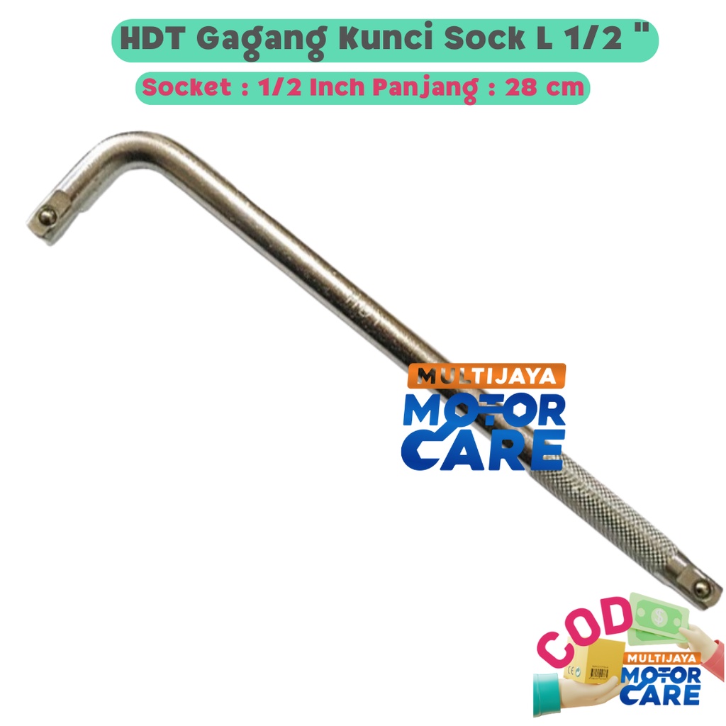 Jual HDT Gagang Kunci Shock L 1/2 Inch DR x 12" Stang Sok Handle Sock ...