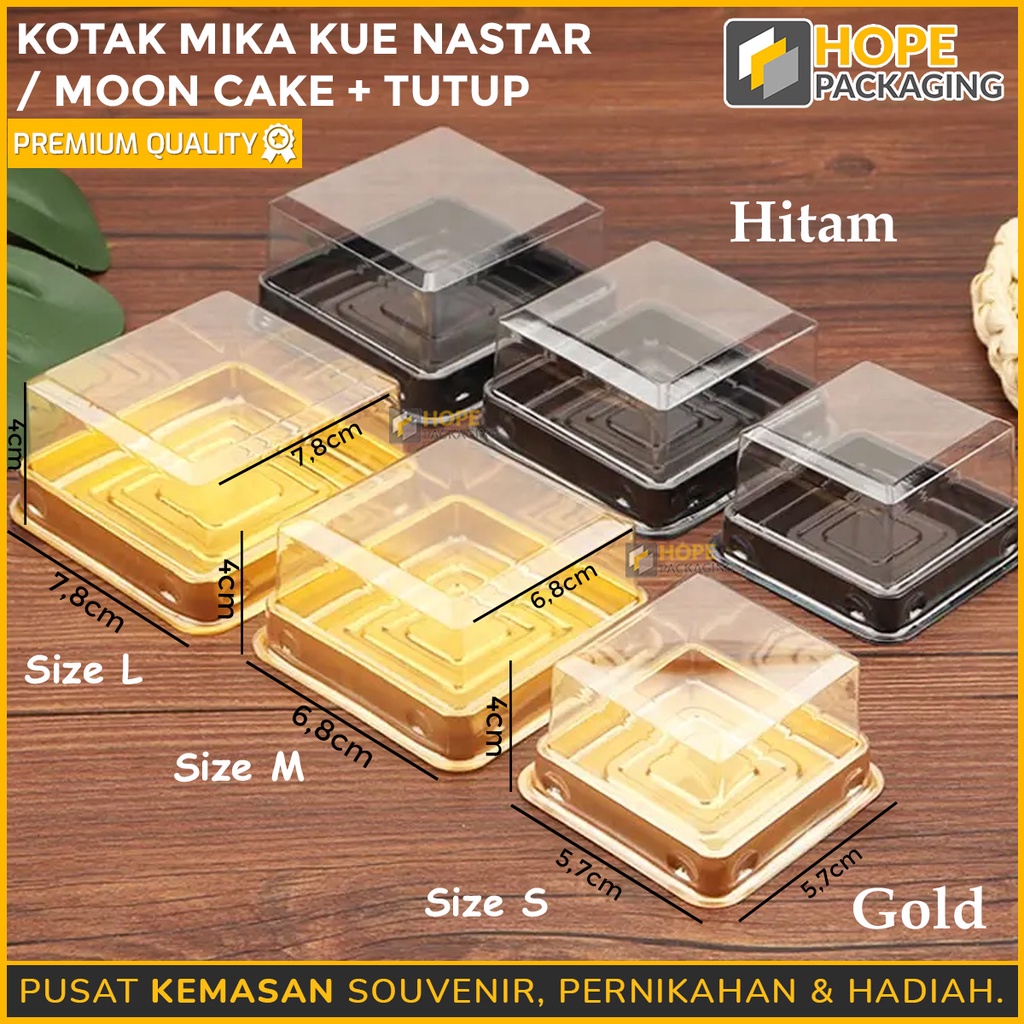 Jual [ISI 20 PCS] Kotak Full Mika Plus tutup Size S M L / Box mika plastik bening kue / tatakan ...