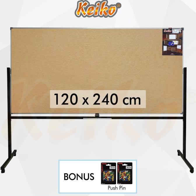 Jual Softboard Cork Pin Board / Papan Mading Standing Keiko 120 x 240 ...
