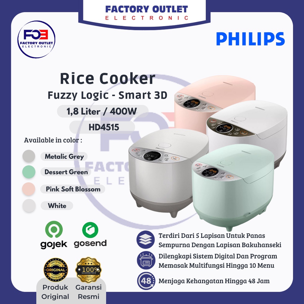 Jual Philips HD 4515 Rice cooker Digital Philips | Shopee Indonesia