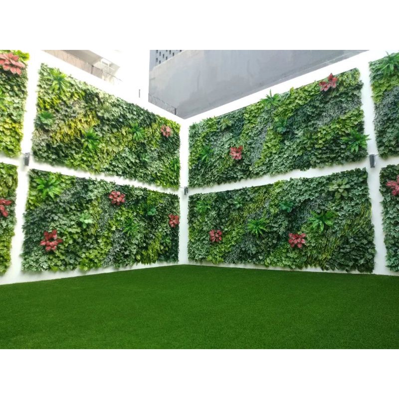 Jual dekorasi dinding taman vertikal artificial/ taman vertikal ...