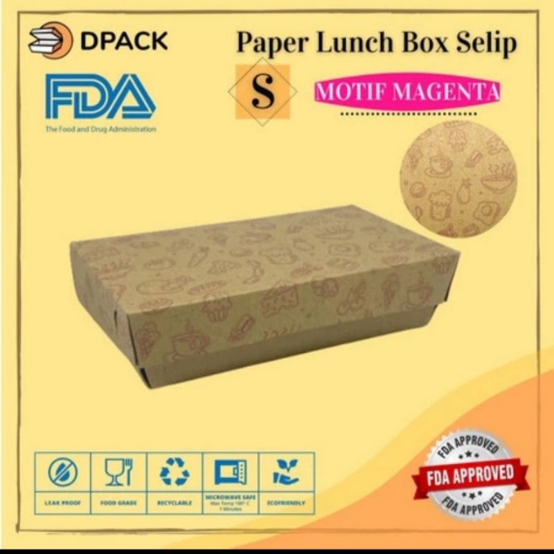 Jual MIN.50pcs|Paper Lunch Box Motif Kraft Size S|Box Takoyaki | Lunch ...