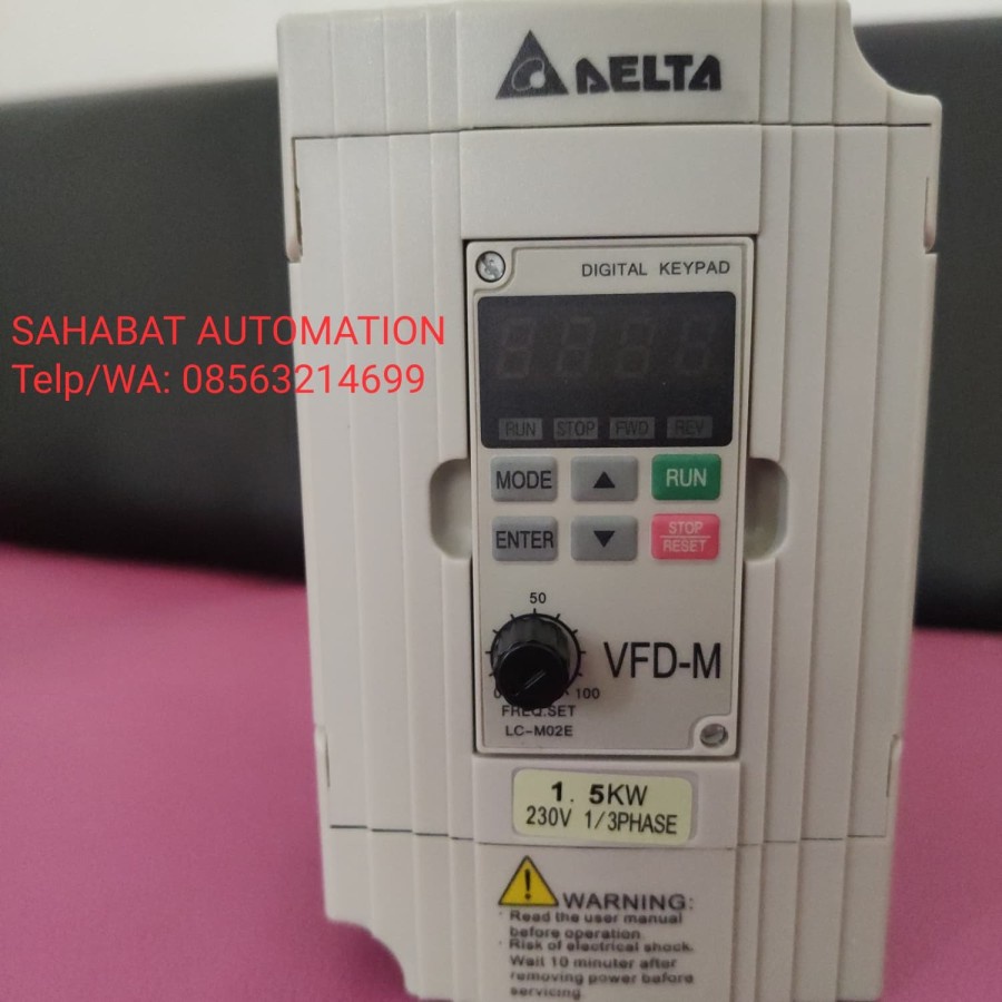 Jual Inverter Delta 1.5 KW 2HP 220V VFD VSD 1Phase 3Phase 220V ...