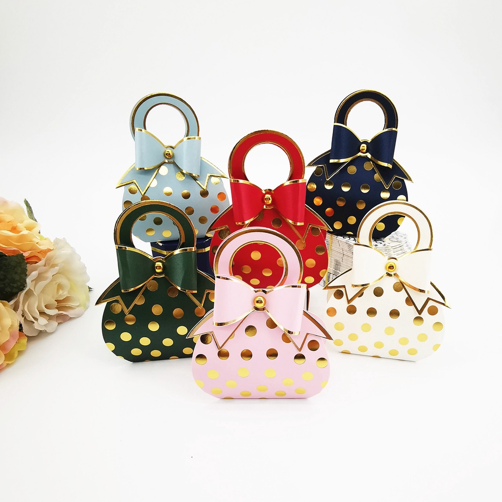 Jual KOTAK PERMEN KOTAK COKLAT KEMASAN KADO MOTIF TAS PITA POLKADOT ...