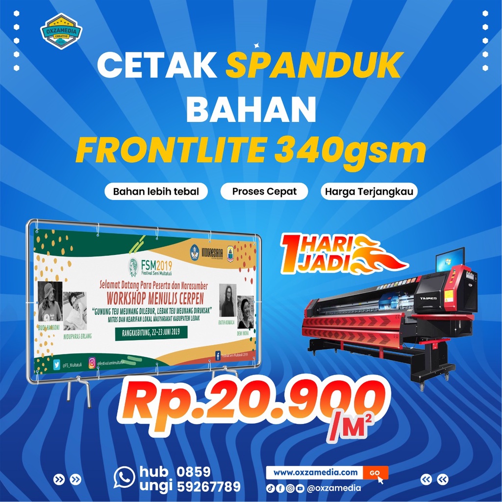 Jual CETAK BANNER / SPANDUK MURAH BAHAN FLEXY 340 GSM HI-RESS [HASIL CETAK TAJAM] | Shopee Indonesia