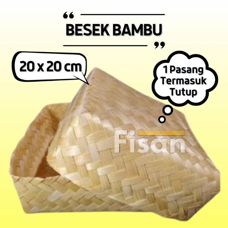 Jual 1 Pasang Besek Bambu 20x20 cm | Shopee Indonesia