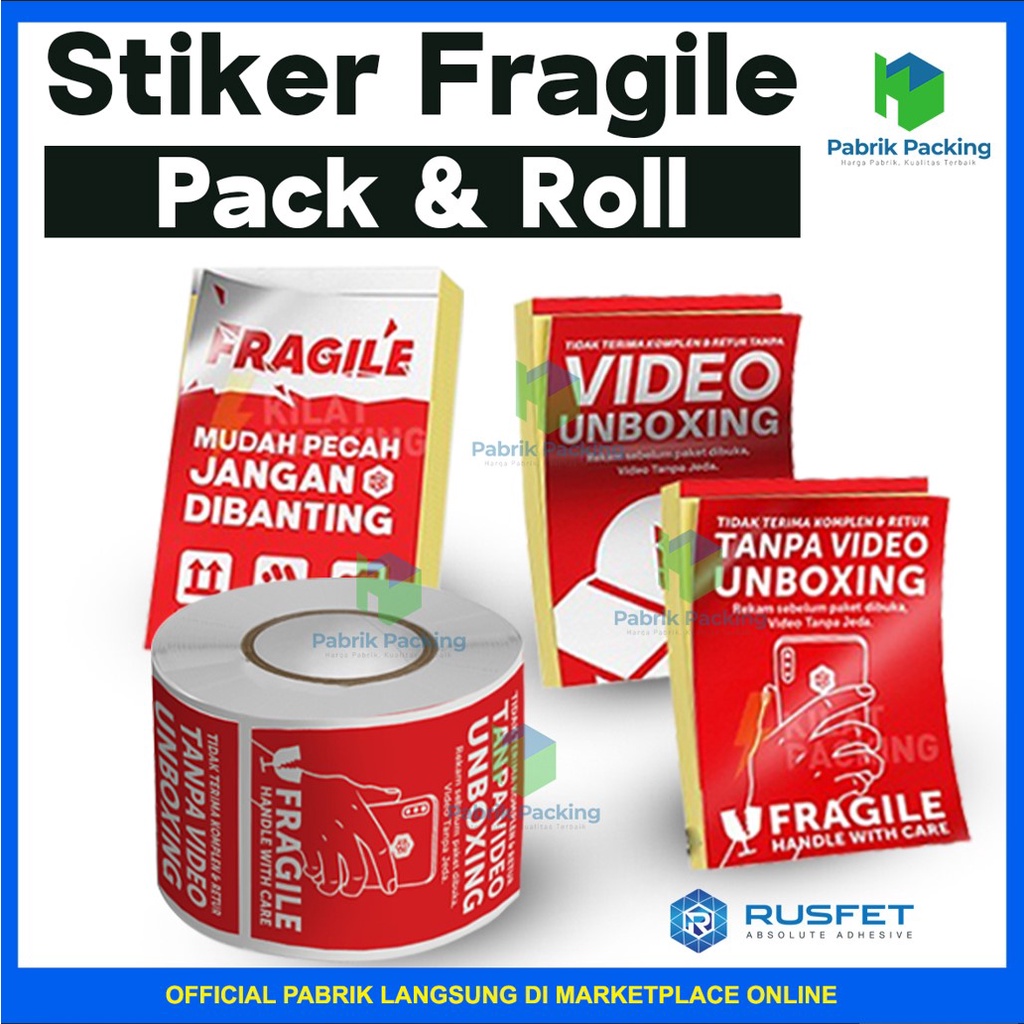 Jual Stiker Unboxing +Fragile | Sticker Label Video Buka Paket Murah ...
