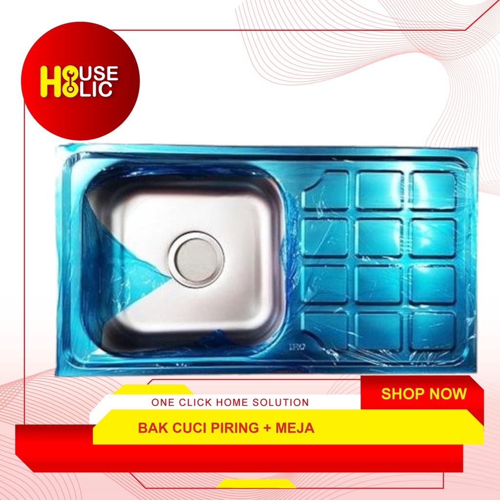 Jual Bak Cuci Piring Stainless 1 Lubang Kitchen Sink 96 x 43 x 14 Cm ...