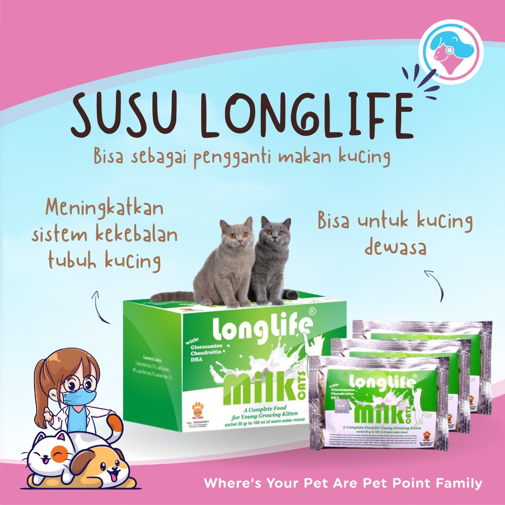 Jual SUSU LONGLIFE untuk Anak Kucing dan Kucing Dewasa - Milk Cat Kemasan Hijau Bisa untuk Induk ...