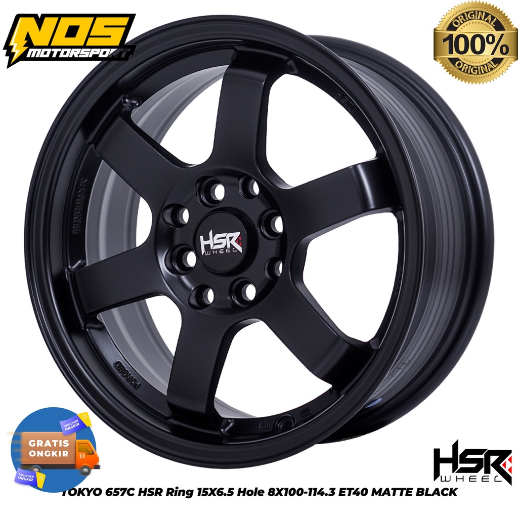 Jual VELG MOBIL HSR PALANG 6 MODEL TE37 WARNA HITAM LUBANG BAUT 4 LEBAR ...