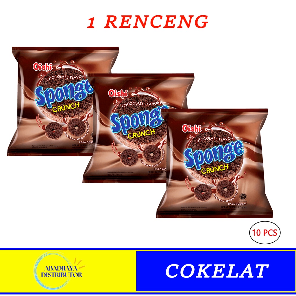 Jual Oishi Sponge Crunch Cokelat Kemasan Bantal Renceng | Shopee Indonesia