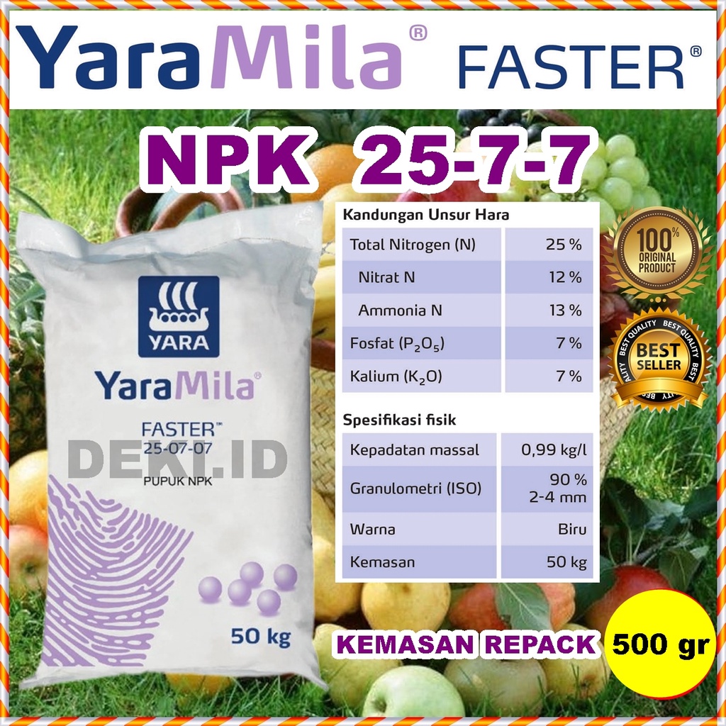 Jual Pupuk NPK 25 7 7 Yara Mila Faster YaraMila Pertumbuhan Tanaman ...