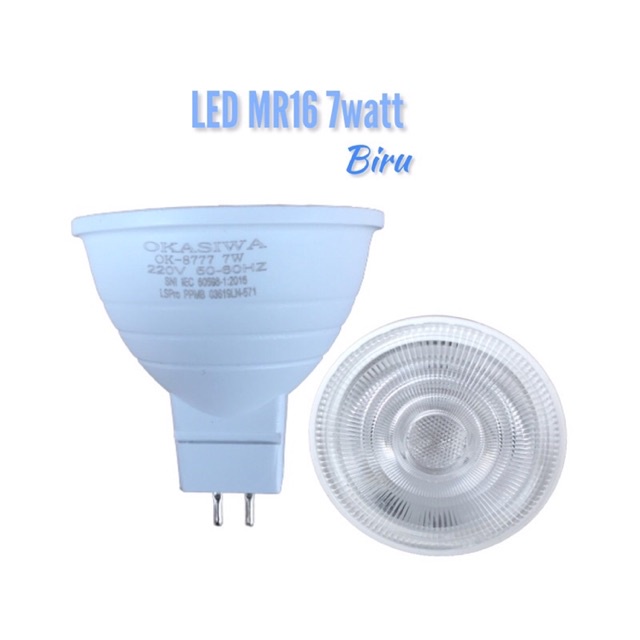 Jual Okasiwa Lampu Spot MR16 LED 7watt 220V Biru | Shopee Indonesia