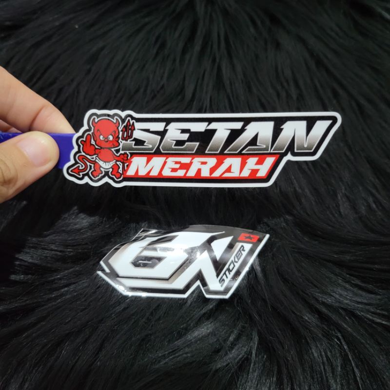 Jual sticker kata2 viral Setan Merah | Shopee Indonesia