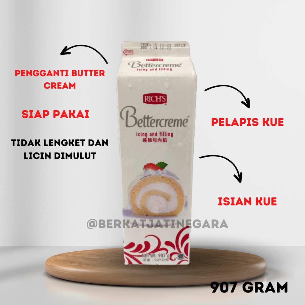 Jual RICH'S BETTERCREME WHIPPED CREAM 907 GR ( NON DAIRY ) BUTTER CREAM ...