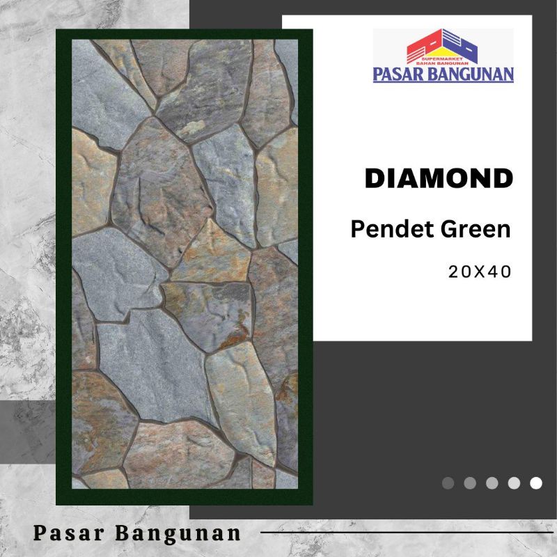 Jual KERAMIK DINDING 20x40 DIAMOND PENDET GREEN | Shopee Indonesia